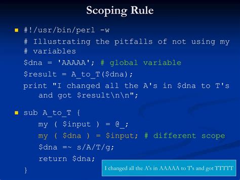 Ppt Programming And Perl For Bioinformatics Part Iv Powerpoint