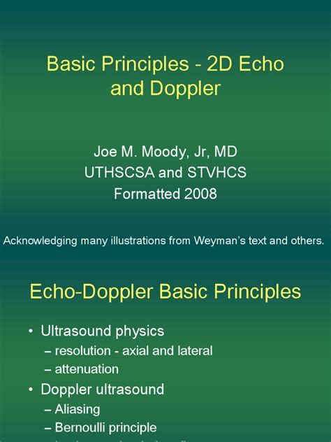 Echo Physics 2008 Pdf Attenuation Doppler Effect