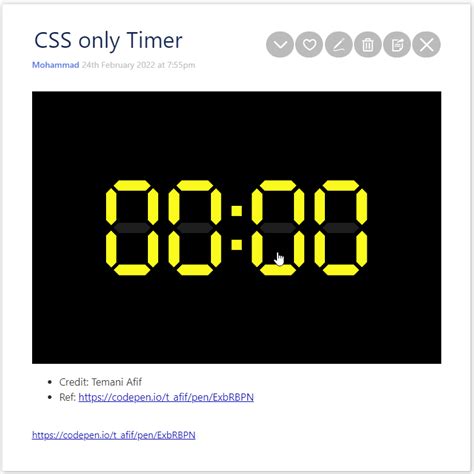 Css Only Timer In Tiddlywiki Tips And Tricks Talk Tw