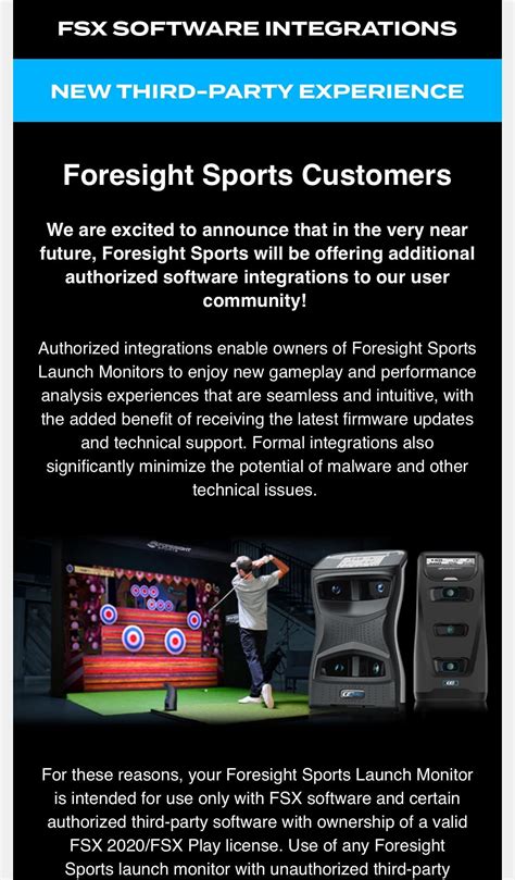 Foresight Third Party Software Integration Rgolfsimulator