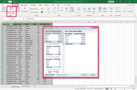 Pivot Tables Computer Applications For Managers