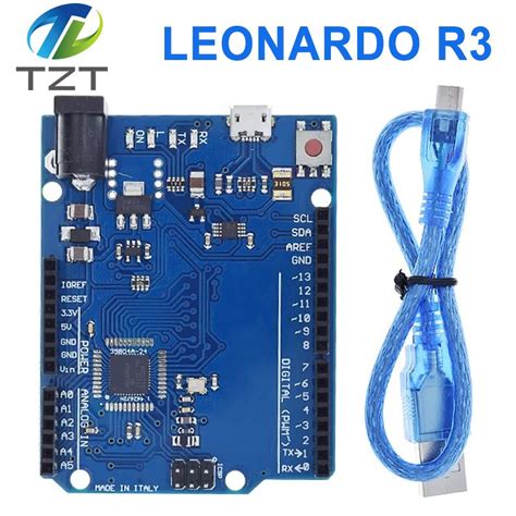 Placa De Desenvolvimento Com Cabo Usb Microcontrolador Leonardo R3