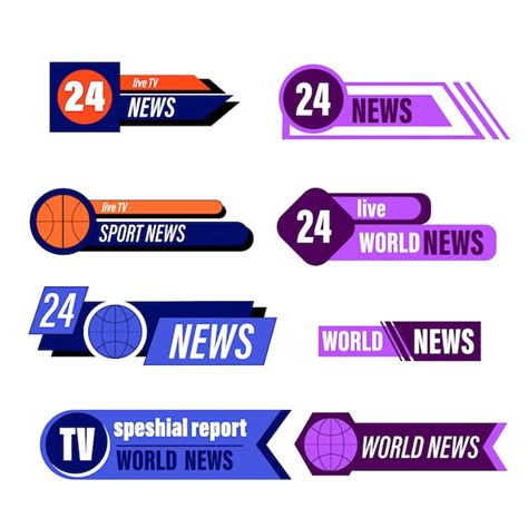 Tv 제목 방송 배너 그래픽 인터페이스 Tv 스트리밍 하단 바 프리미엄 벡터