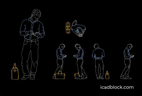 College Babe Texting On Phone DWG Model ICADBLOCK