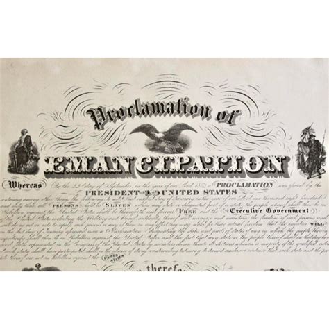 1864 Engraving Of President Lincolns Proclamation Of Emancipation By