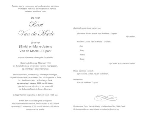 Bart Van De Maele 24092022 In Gedachten