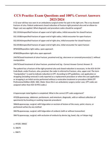 Ccs Practice Exam Questions And 100 Correct Answers 20232024 Ccs Stuvia Us