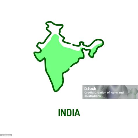 인도 컬러 라인 아이콘입니다 남아시아 의 국가 국가의 국경입니다 웹 페이지 모바일 앱 프로모션에 대한 픽토그램 Ui Ux Gui 디자인 요소입니다 편집 가능한 스트로크입니다