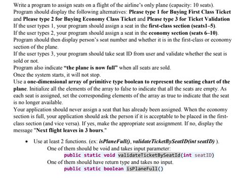 solved write a program to assign seats on a flight of the