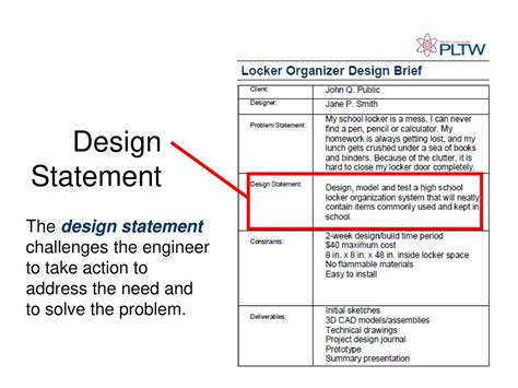 Design Statement Examples Pltw Design Talk