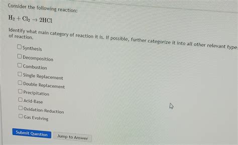 Solved Consider The Following Reaction H2 Cl2 2hcl