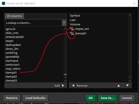 Running Out Of Custom Watchlist Columns For Thinkorswim