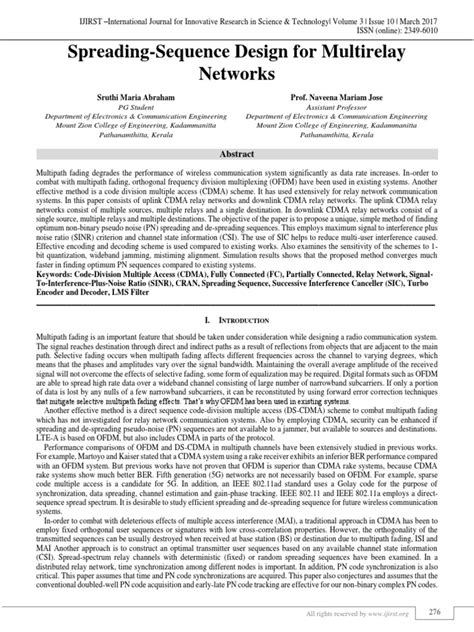 spreading sequence design for multirelay networks pdf code division