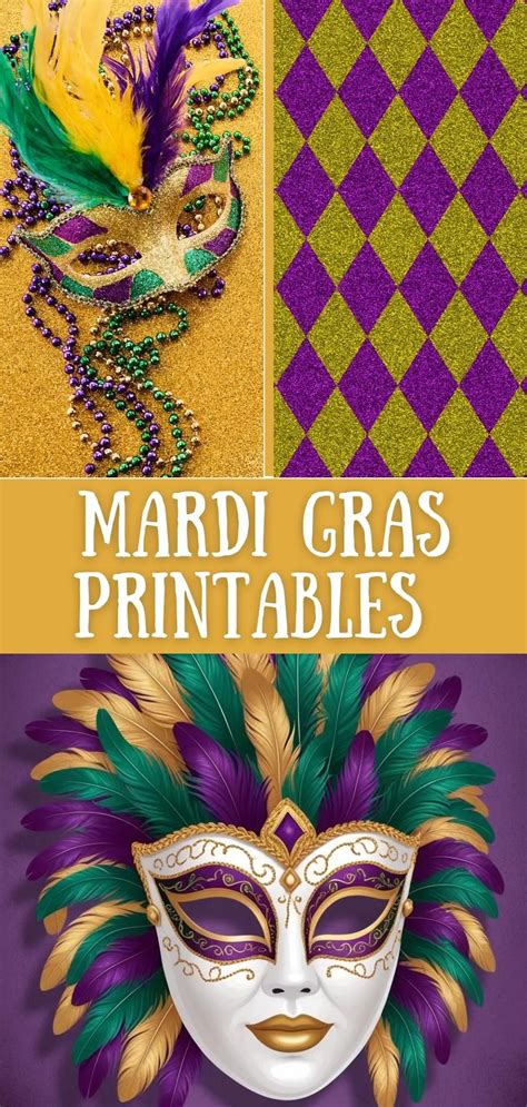 Free Mardi Gras Printables In Traditional Purple Green And Gold