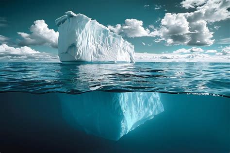 Photo Of An Iceberg Floating In The Ocean With One Side Showing And