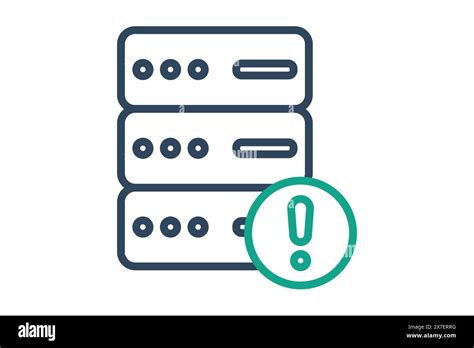 Server Error Icon Server With Exclamation Mark Icon Related To Information Technology Line