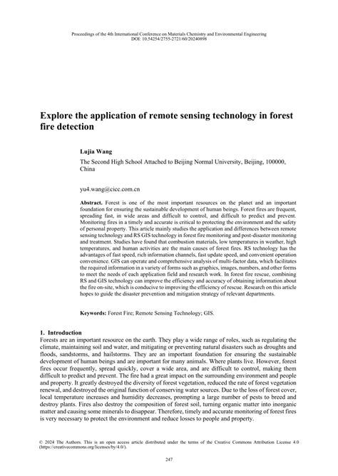 Pdf Explore The Application Of Remote Sensing Technology In Forest