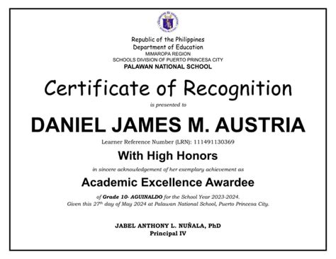 Template Certificate Of Recognition In Deped Pptx