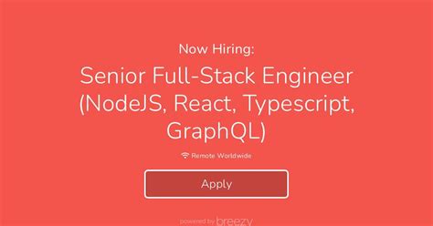 senior full stack engineer nodejs react typescript graphql at