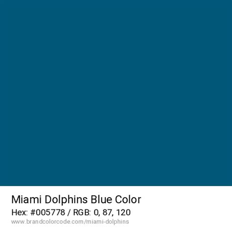 Miami Dolphins Brand Color Codes