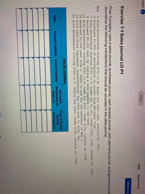 solved work saved help save and exit check my exercise 7 1