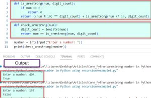 Armstrong Number Using Recursion In Python