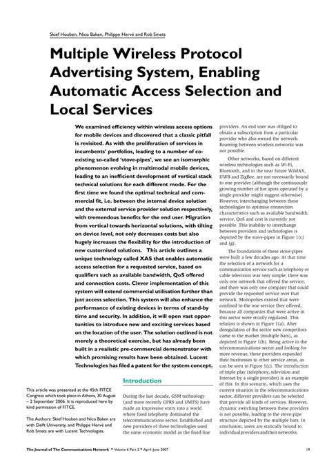 Pdf Multiple Wireless Protocol Advertising System Enabling Automatic