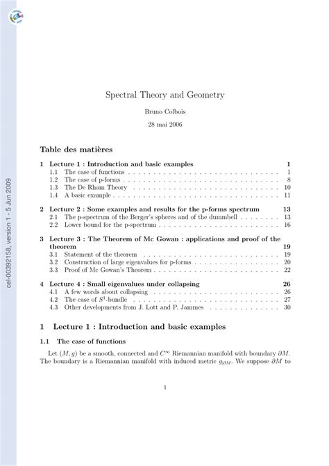 PDF Spectral Theory And Geometry