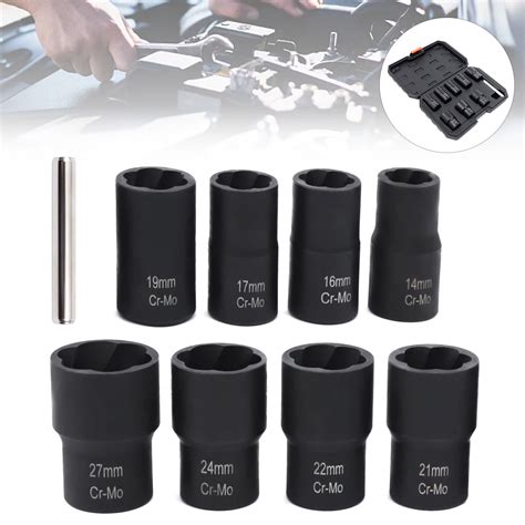 Tool1shooo Bolt Nut Extractor Set Lug Nut Remover Socket Tool 12 Tool1shooo Bolt Nut Extractor Set Lug Nut Remover Socket Tool 12