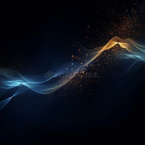 Dark Blue And Glowing Particle Background Generative Ai Stock Illustration Illustration Of