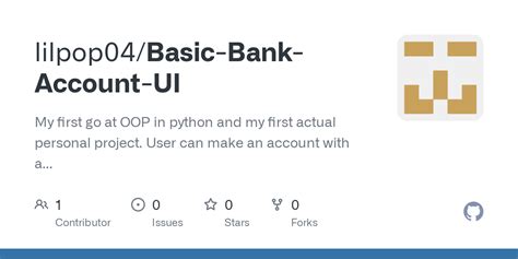 GitHub Lilpop Basic Bank Account UI My First Go At OOP In Python And My First Actual