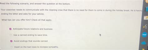 Solved Read The Following Scenario And Answer The Question