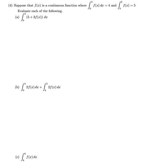Solved Suppose That F X Is A Continuous Function Where Chegg