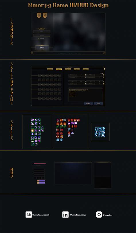 mmorpg game ui hud design behance