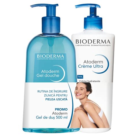 Комплект Bioderma Atoderm Крем за тяло Ultra С аромат 500 мл Душ гел 500 мл Emag Bg