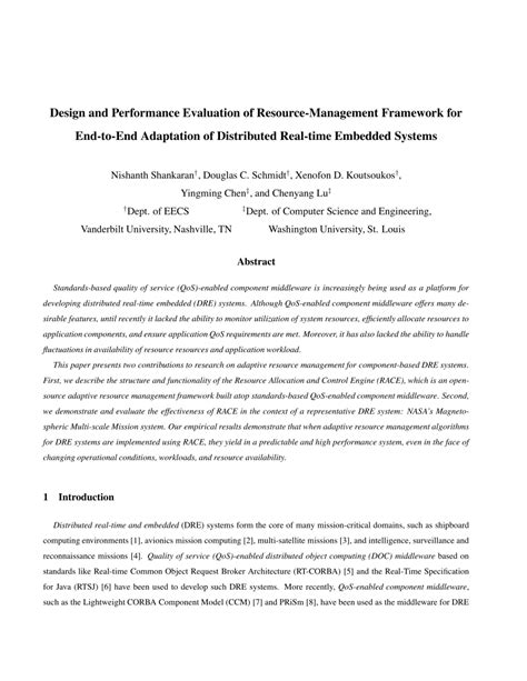 Pdf Design And Performance Evaluation Of An Adaptive Resource Management Framework For