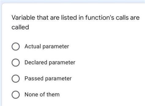 Solved Variable That Are Listed In Function S Calls Are Chegg