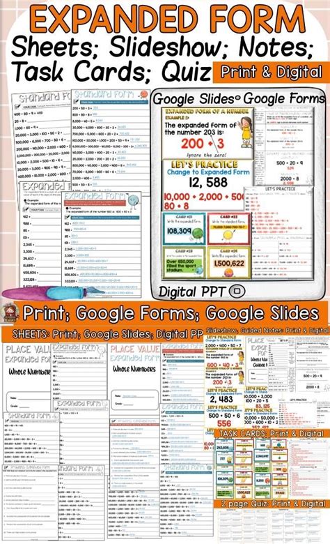 PLACE VALUE EXPANDED FORM PRINT DIGITAL GOOGLE CLASSROOM Upper Elementary Resources