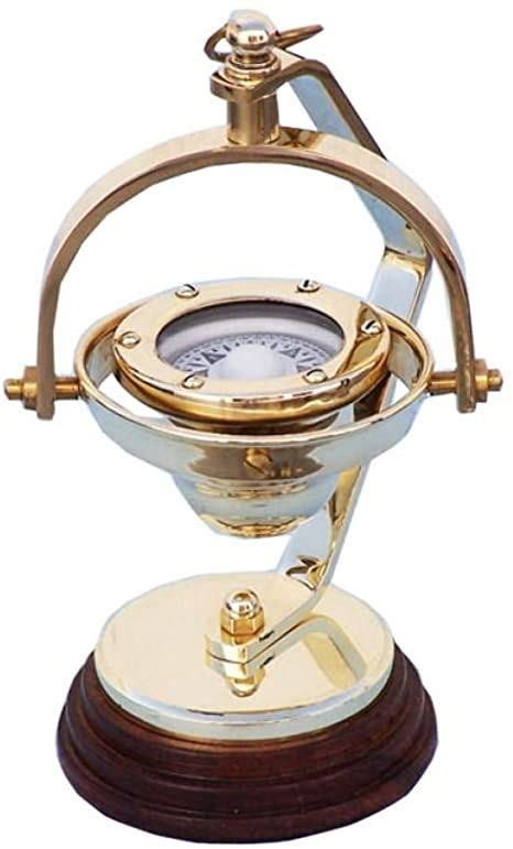 Hampton Nautical 3xglass 101 Solid Brass Hanging Compass 8 Nautical
