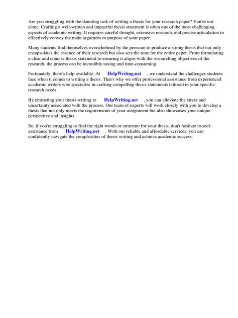 Where Does Thesis Go In A Research Paper Pdf