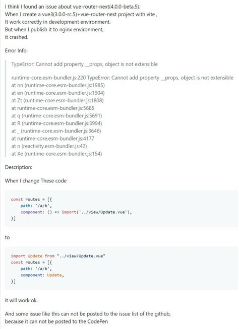 Vite Vue Vue Router Next Project Release Dist Source Crash Issue