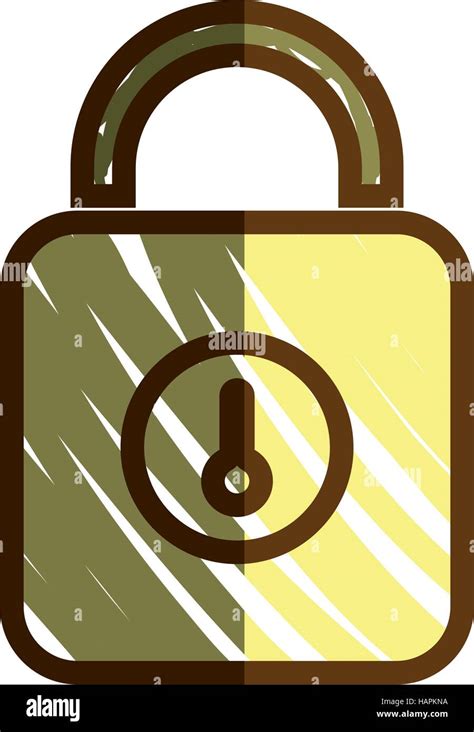 Safe Padlock Security Isolated Icon Vector Illustration Design Stock