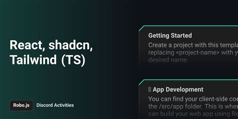 React Shadcn Tailwind Ts Robojs