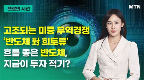 프로의 시선 고조되는 미중 무역경쟁 ‘반도체 對 희토류 흐름 좋은 반도체 지금이 투자 적기 머니투데이방송 증시