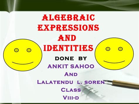 Maths Ppt On Algebraic Expressions And Identites Ppt