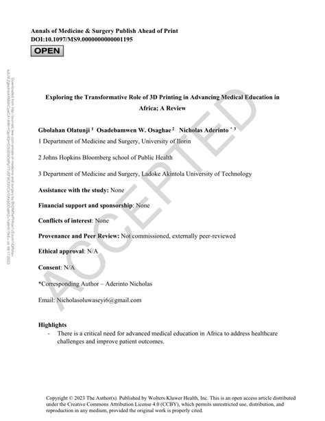 Pdf Exploring The Transformative Role Of 3d Printing In Advancing