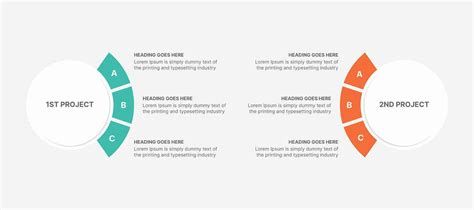 Comparison Option Circle Infographic Design Template With Work Flow Chart Vector Art