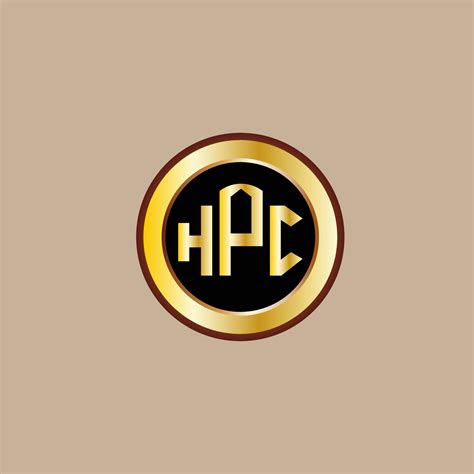 Creative HPC Letter Logo Design With Golden Circle Vector Art At Vecteezy