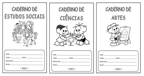 Capas De Caderno Para Colorir Ciencias