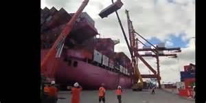 Boxes Fall Off One Container Ship As Heavy Winds Collapse Stacks